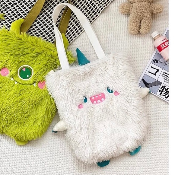 Bags | Monster Bag Furry Fuzzy Tote Shoulder Bag Womens Cartoon Fun ...